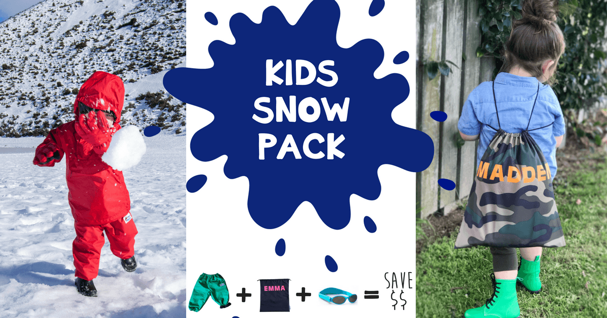 Kids Snow Pack: Fleece Lined Pants + Sunglasses + Wet Bag