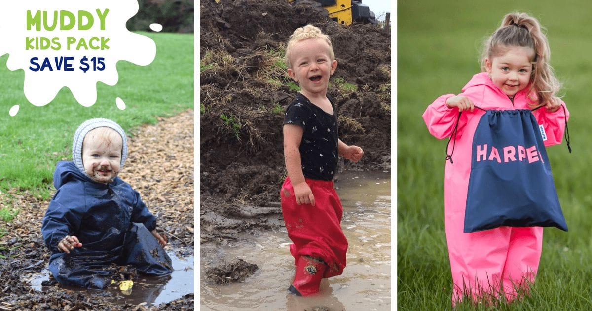 Muddy Kids Pack: Save money, washing and time! Made in NZ
